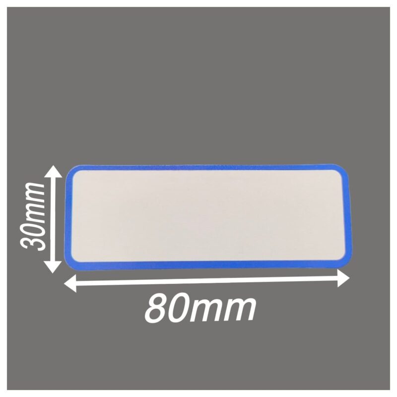 Magnetisches Lagerschild 80x30mm in Weiß mit Dunkelblauem Rand und ...