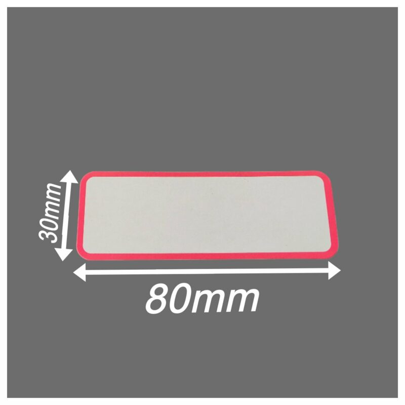 Magnetisches Etikett 80x30mm Weiß (Umrandung Rosa) und abgerundeten ...