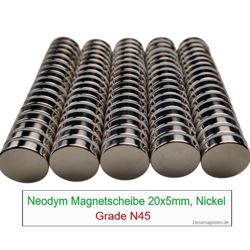 Neodym Magnet 5x5 mm Stab, N45-Stärke, Zylinder-NdFeB Permanentmagnet ...