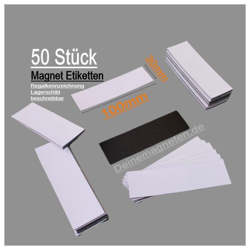 Magnet-Etiketten 60x20mm, 1mm Dick (100 Stück), Lagerschild ...