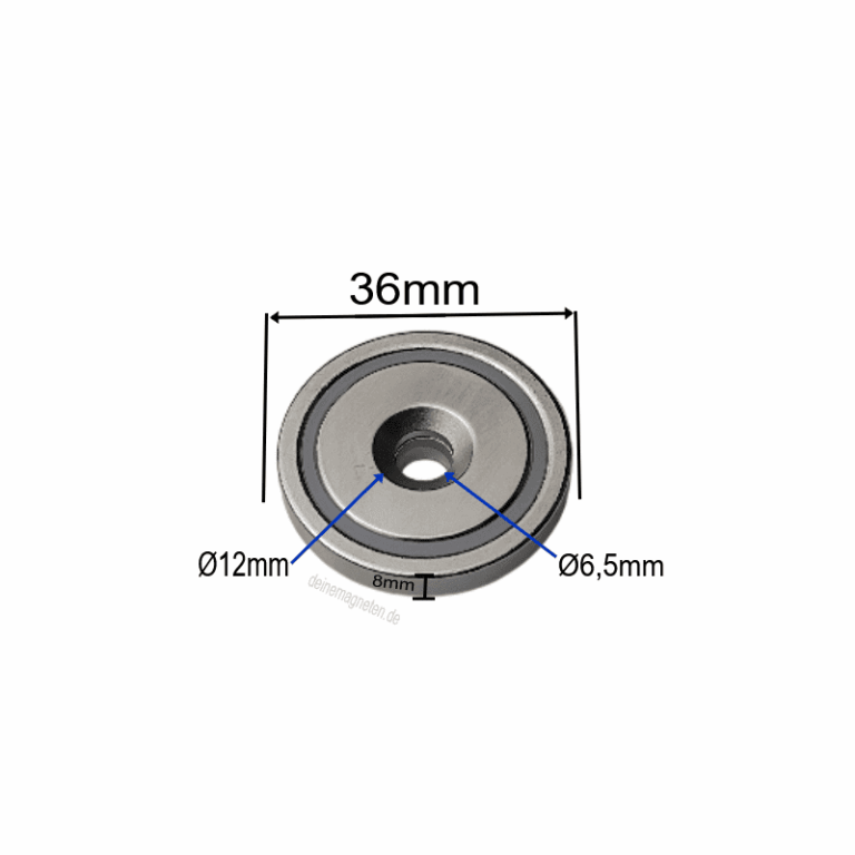 Neodym Ringmagnet 20x3x3mm N45 - NdFeB-Scheibe mit Bohrung/Loch und ...